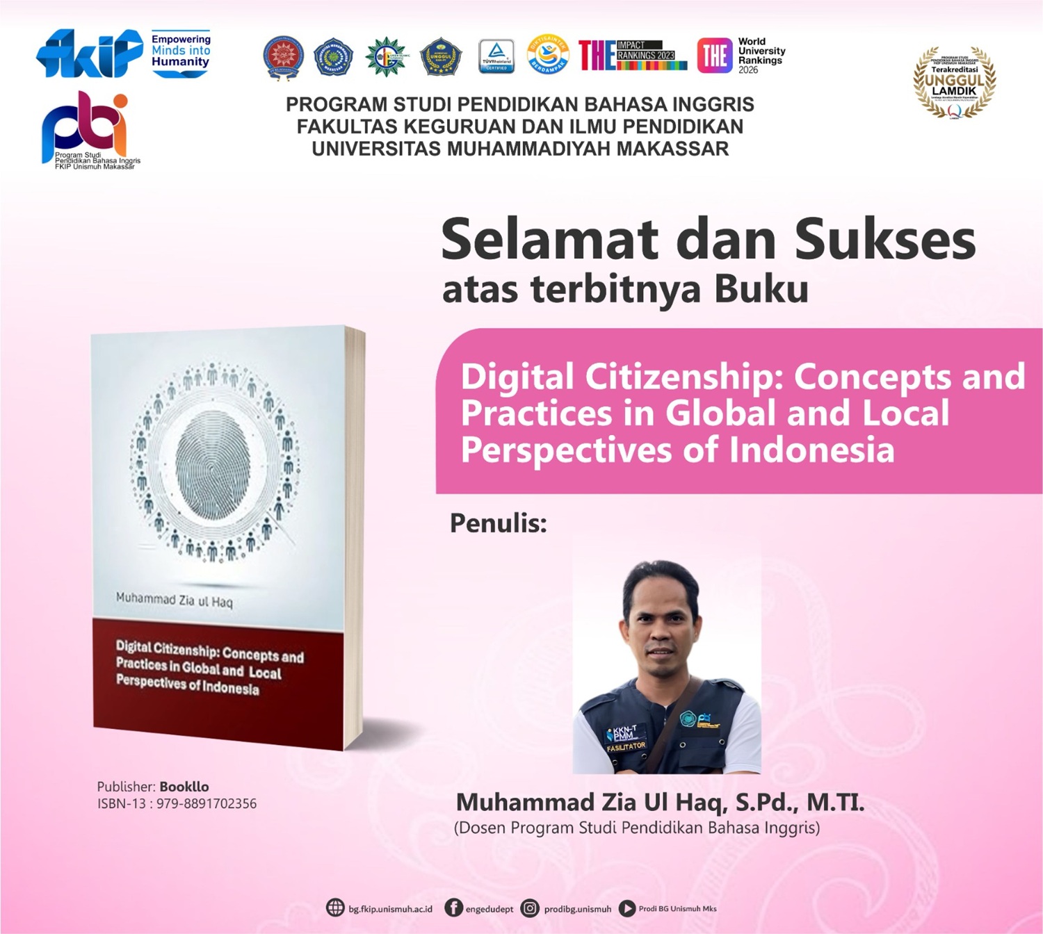 Dosen FKIP Unismuh Makassar, Muhammad Zia Ul Haq, Luncurkan Buku ...